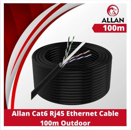 Allan Outdoor Cat6 100M Outdoor UTP Cable CCA Cat6e Lan Cable | Lazada PH