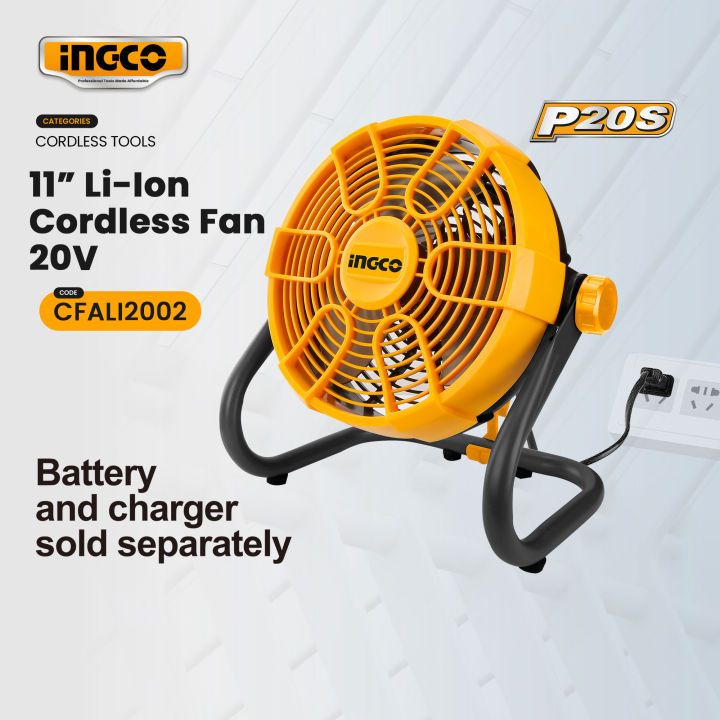 INGCO 20V Lithium-Ion Cordless / Electric Fan UNIT ONLY P20S POWERSHARE ...