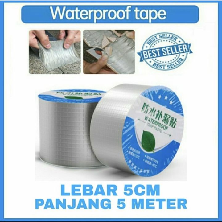 Lakban Anti Bocor 3M 5M Lem Anti Air Alumunium FOIL BUTYL SUPER WATERPROOF Tape Tambal Silver ...