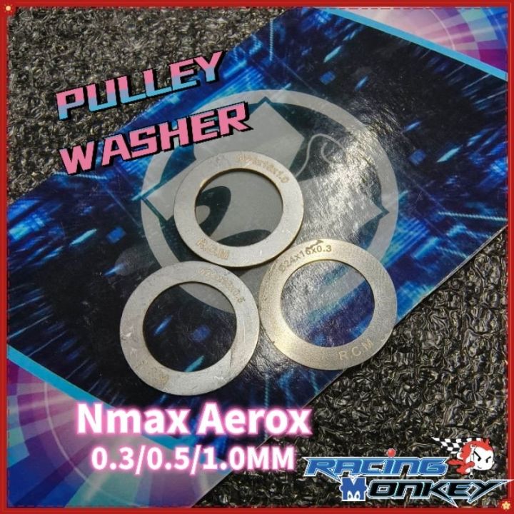 💯💯💯RACING MONKEY PULLEY WASHER STAINLESS 0.3/0.5/1MM AEROX NMAX ...