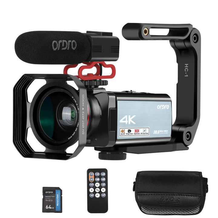 ORDRO HDR-AX10 4K Digital Video Camera WiFi Camcorder DV Recorder 3.5 Inch IPS Touch Panel 30MP ...
