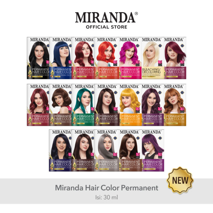 Semir Pewarna Cat Rambut Miranda Permanent Hair Color Colour Premium 30 ...