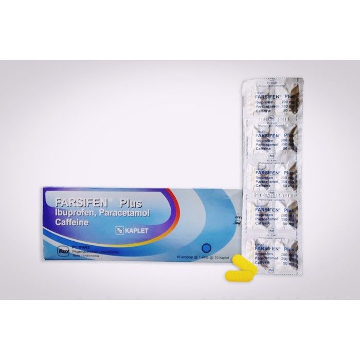 FARSIFEN PLUS BOX ISI 100 KAPLET IBUPROFEN PARASETAMOL PEREDA DEMAM ...