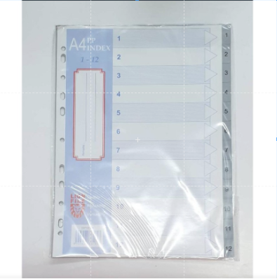 LION FILE A4 INDEX DIVIDER(PLASTIC TYPE) [1PACK] | Lazada
