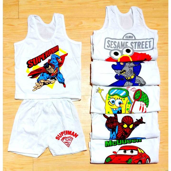 3pairs Character Sando Terno Short for Baby BOY age 0-9months | Lazada PH