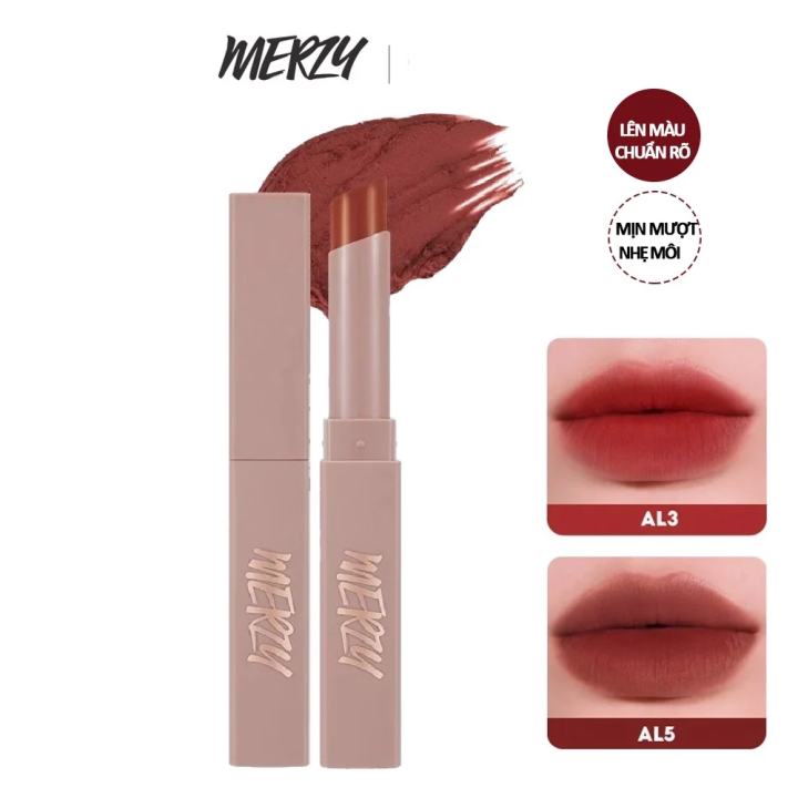 Son Thỏi Lì, Lên Màu Chuẩn, Mịn Mượt Nhẹ Môi Merzy Academia Cotton ...