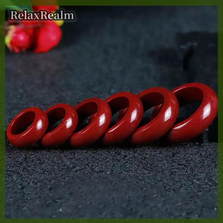 RelaxRealm FengShui Cinnabar Ring, Symbol Lucky Wealth Amulet Jewelry ...