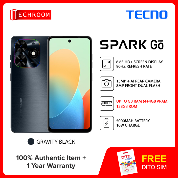 TECNO SPARK GO 2024 | 4GB RAM + 128GB ROM | 6.6 inches | Dual nano-SIM ...