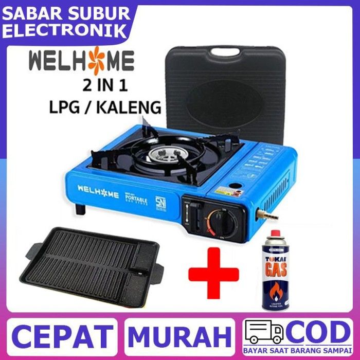 PAKET Q SET KOMPOR PORTABLE WELHOME+YAKINIKU GRILL PAN+ 1 | Lazada ...