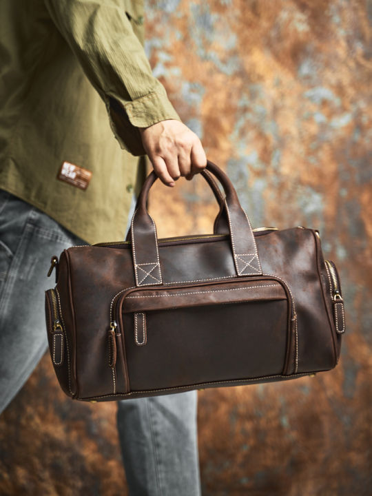 Travel Duffel Bag Handbag For Men Leather Travel Bag Travel Outdoor ...