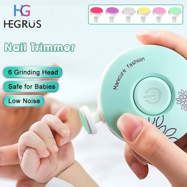 HEGRUS 6 In 1 Electric Nail Trimmer Electric Nail Polishers Baby Nail Clipper Set Nail Care Tools Baby Nail Cutter Manicure Set for Children Newborn Kids Adult Lazada Singapore