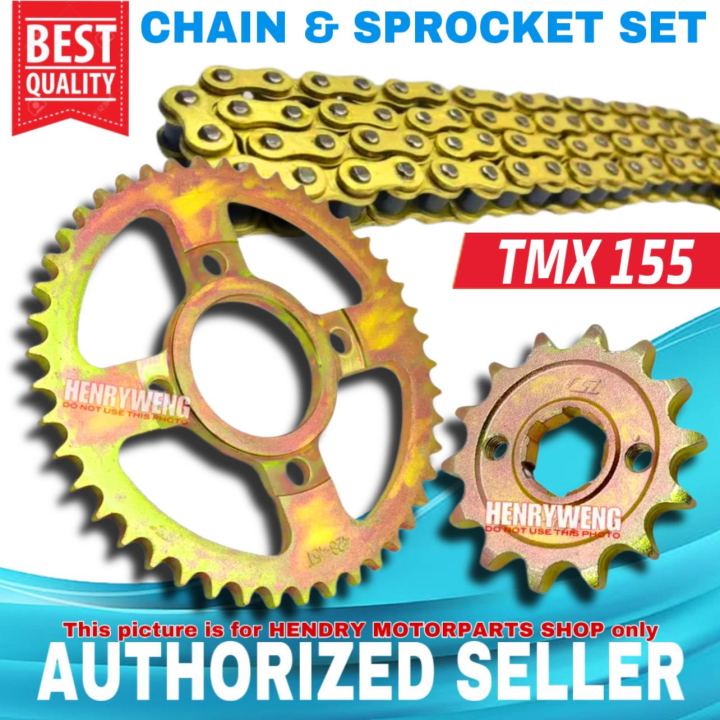 CSL Gold Chain and Sprocket Set for HONDA TMX155 / TMX 155 Motorcycle ...