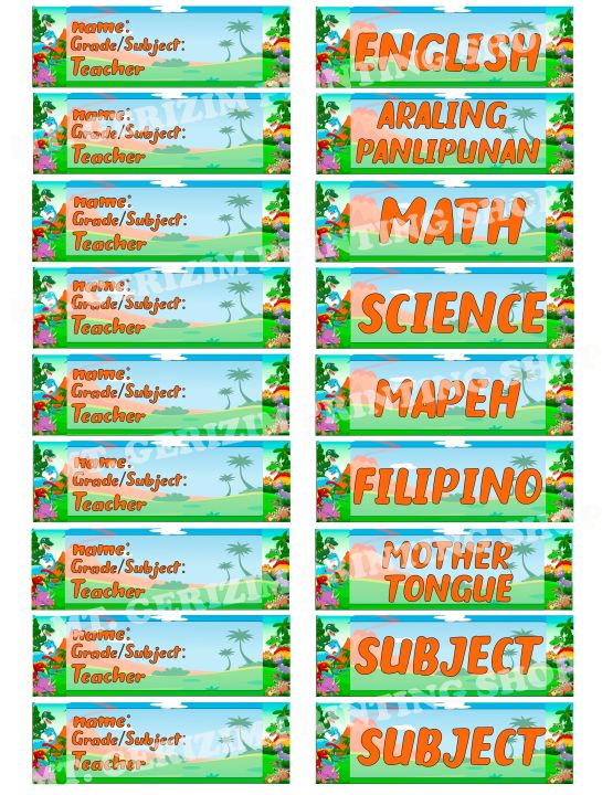 PERSONALIZED NOTEBOOK SUBJECT STICKER LABEL DINOSAUR | Lazada PH