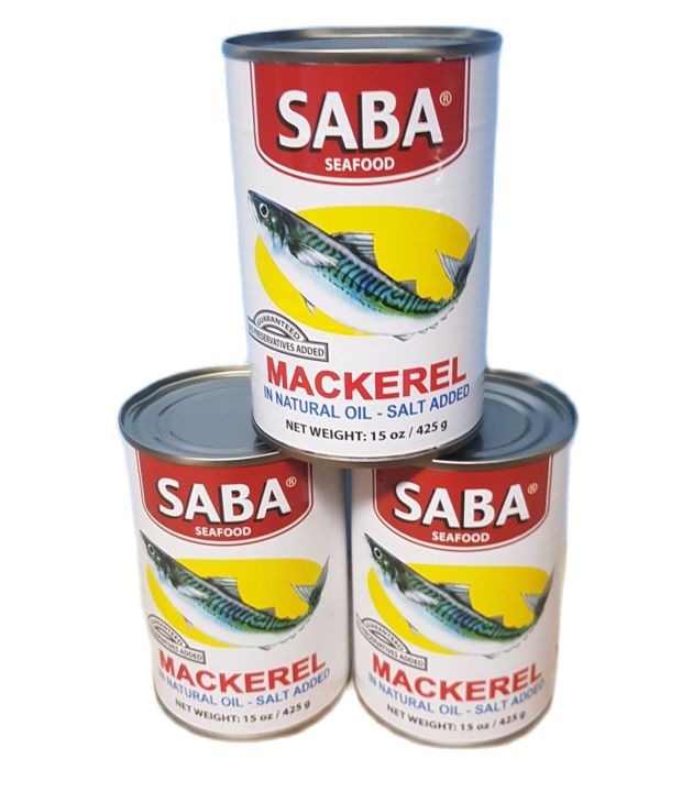 SABA Mackerel Sardines in Natural Oil (pack of 3 cans x 425 grams ...