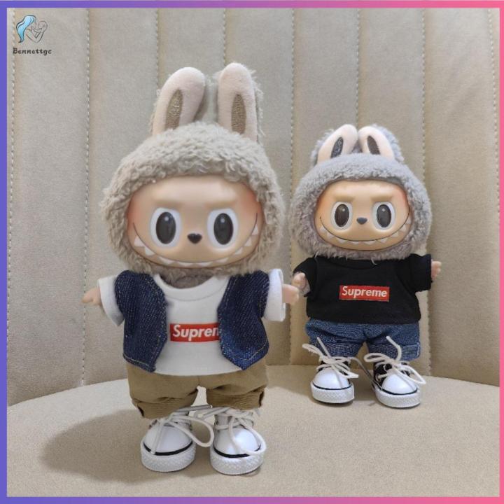 BENNETTGC Handmade 17cm Labubu Clothes DIY Replace Canvas Clothing ...