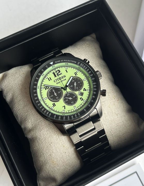 Citizen Eco-Drive Watch CA4507-84X Chronograph Full Lum Green Dial ...