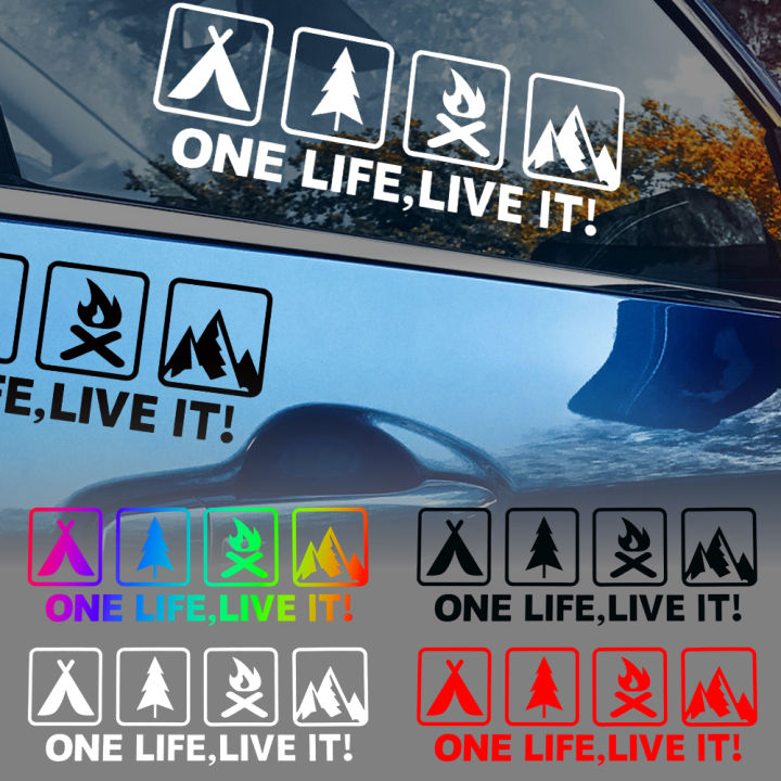 One Life Live It การตั้งแคมป์กลางแจ้งสติกเกอร์ติดรถผู้ที่ชื่นชอบการอยู่ ...