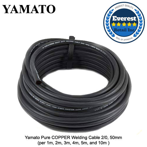 Yamato Pure COPPER Welding Cable 2/0, 50mm 38mm (per 1m, 2m, 3m, 4m, 5m ...