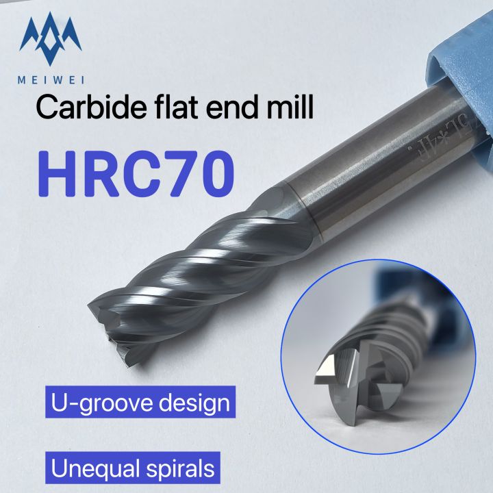 Endmills HRC 70 CNC Solid Carbide End Mill Máy cắt thép 4 sáo 6 8 10 12 ...