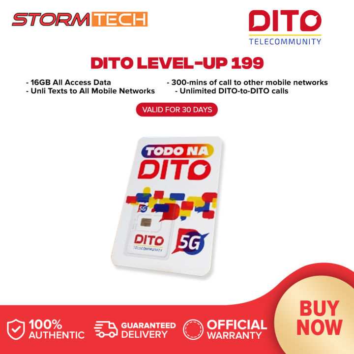 DITO Level-Up 16GB For 30 Days SIM Pack | Lazada PH