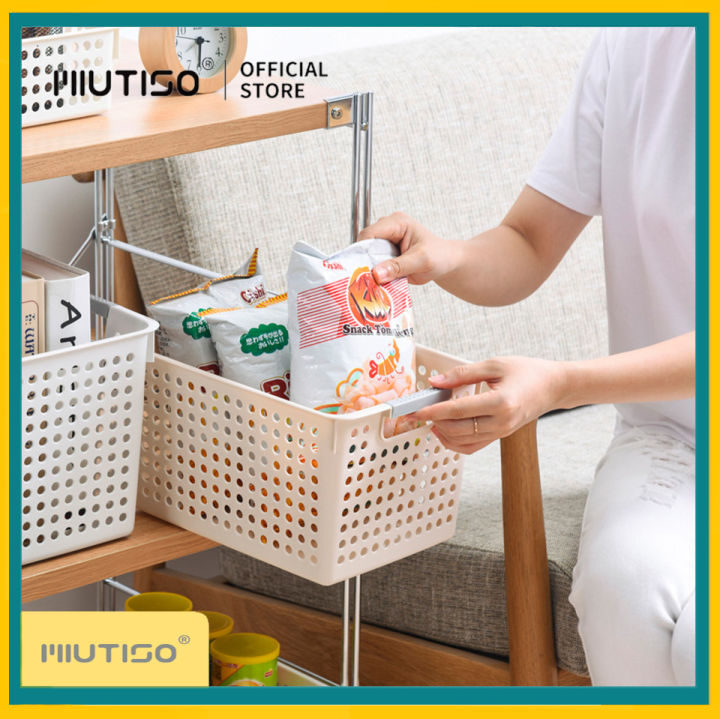 Miutiso Rectangle Storage Basket Shelf Organizer Plastic Container ...