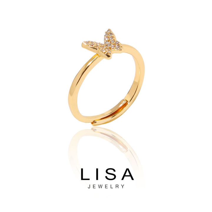 lisa jewelry 18K Gold Ring Beautiful Butterfly Shaped Ring Ring 339r ...
