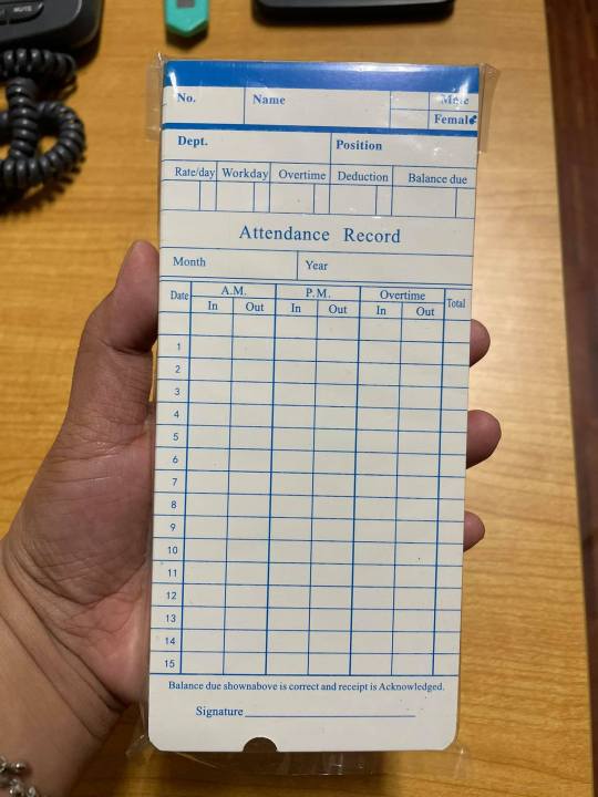 TIME CARD 50 PCS PER PACK | Lazada PH