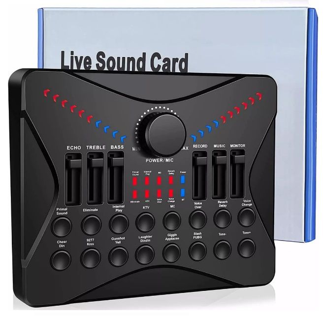 UC02 Live Sound Card Voice Changer for Podcasting Mixer, Sound Card ...