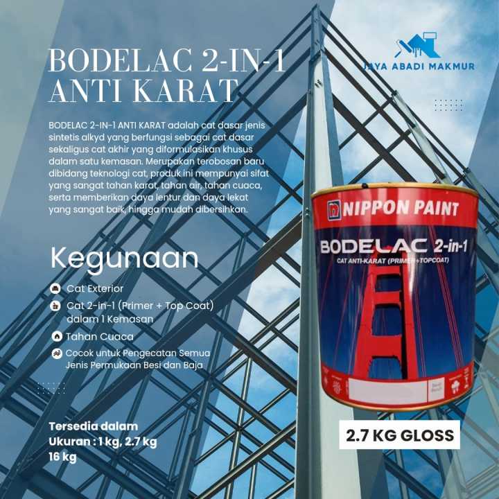 Nippon Paint Bodelac 2 in 1 Anti Karat Gloss 2.7 kg / Warna Custom ...