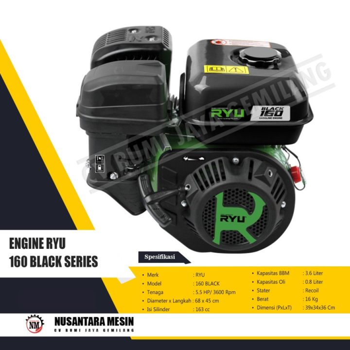MESIN PENGGERAK SERBAGUNA / ENGINE RYU BLACK 160 PUTARAN CEPAT | Lazada Indonesia