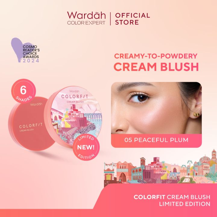 WARDAH Colorfit Cream Blush - Formula ringan dan teksturnya creamy ...