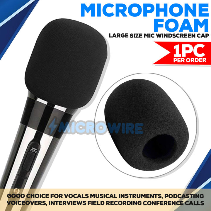 MW Black Large Microphone Foam Cover – Thick Mic Windscreen Cap | Lazada PH