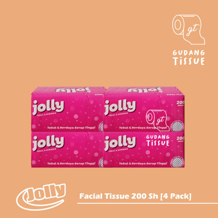 Jolly Facial Tissue 200 Sheets 4 Pack | Lazada Indonesia
