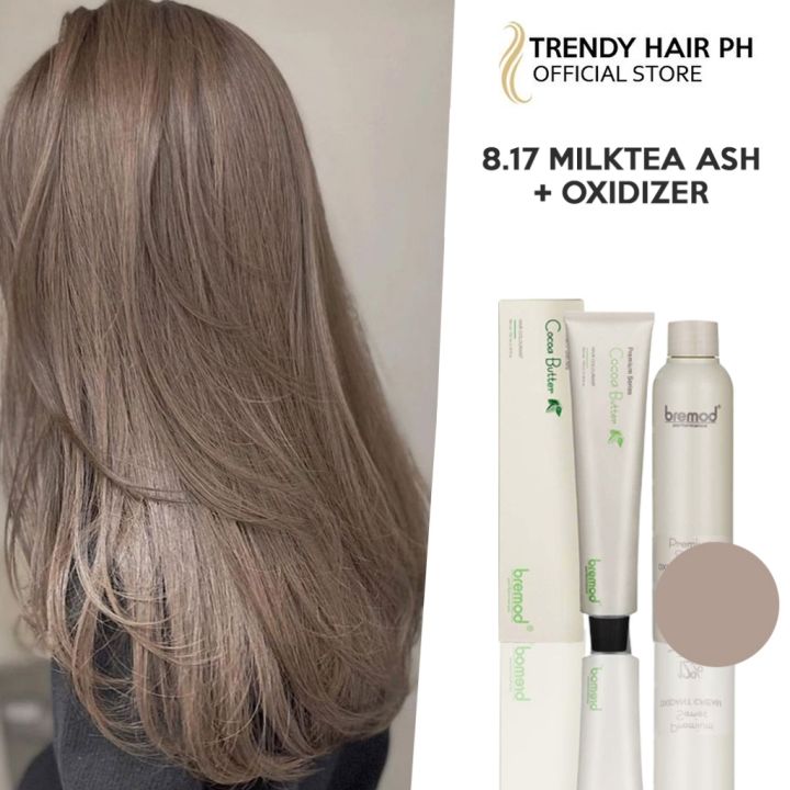 Bremod Premium MilkTea Ash Bundle 8.17 (HAIR COLORANT/HAIR DYE WITH ...