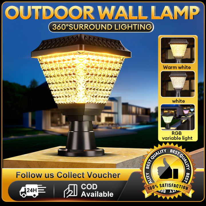 lampu pagar solar gate light outdoor waterproof solar pillar light 4 ...