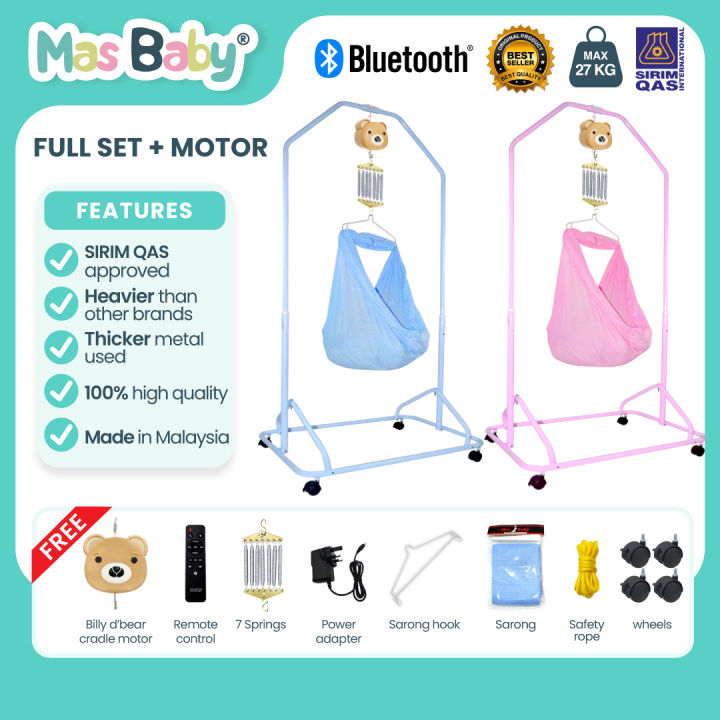 Mas Baby Spring Cot Full Set Cradle Stand Buaian Bayi Sama Motor | Lazada