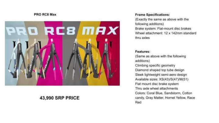 Latest MOB Pro RC8 Max Racing Carbon Frame Set Road bike 700C Bicycle ...