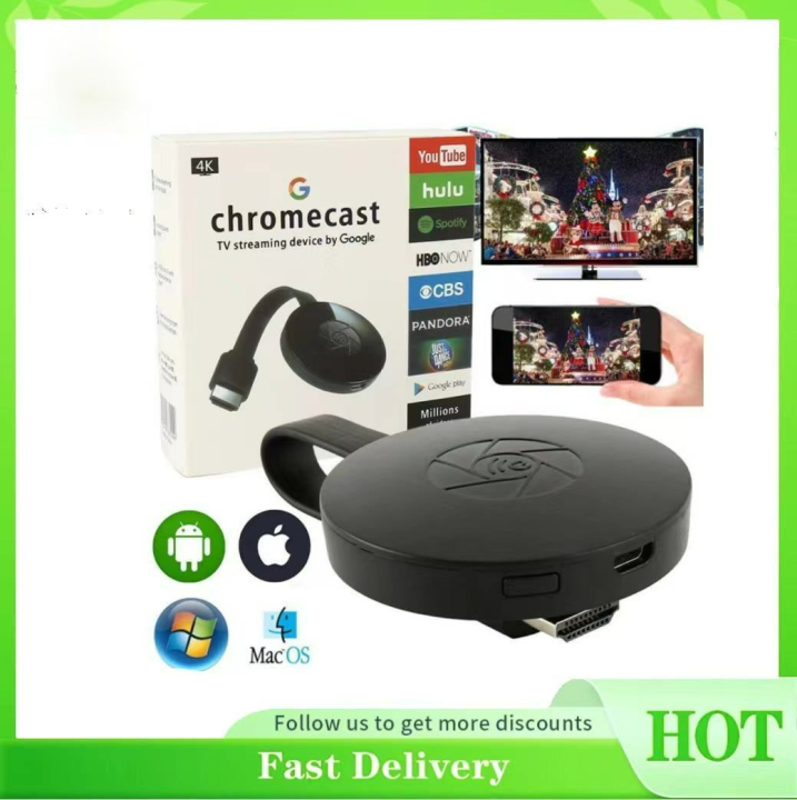 4K Ultra HD Chromecast G2 for TV Streaming High Quality Wireless HDMI ...