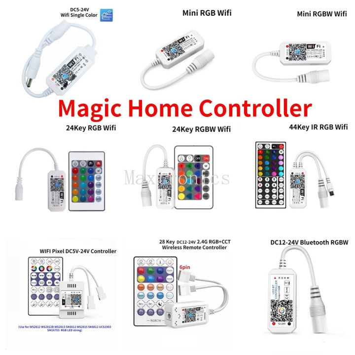 Magic Home Bluetooth Wireless WiFi DC5V 12V 24V LED Controller RGB/RGBW ...