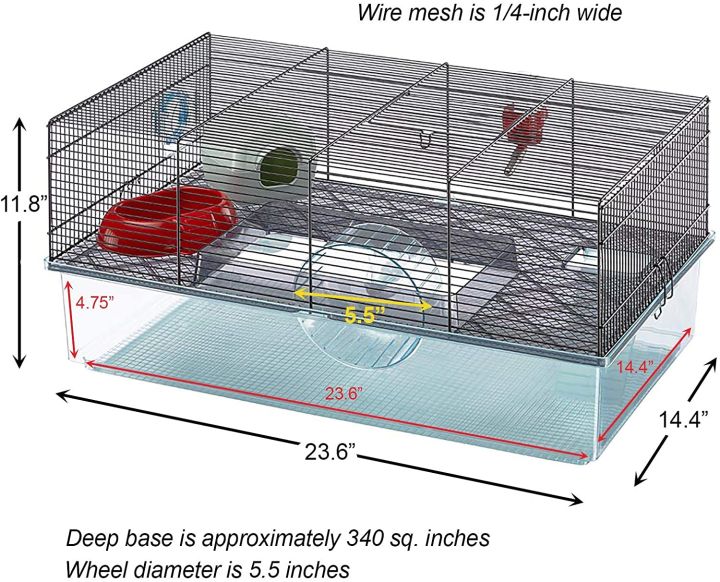 Ferplast Favola Large Hamster Home Cage Includes Free Water Bottle ...