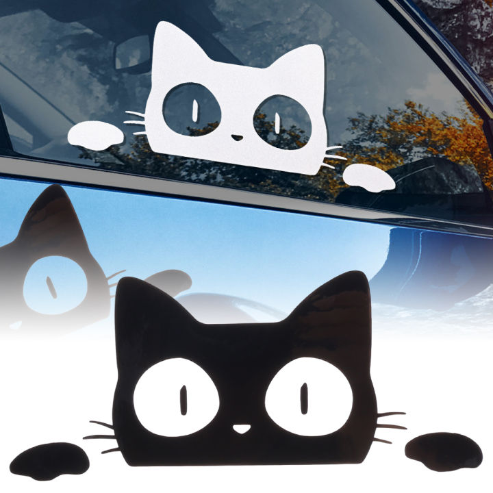 PVC Waterproof Car Stickers Creative Cute Animal Cartoon Cat Big Eyes ...