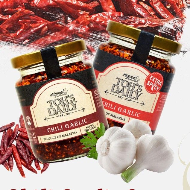 TOH'S DAILY Chili garlic Original & Extra Spicy 200g [ READY STOCK ...