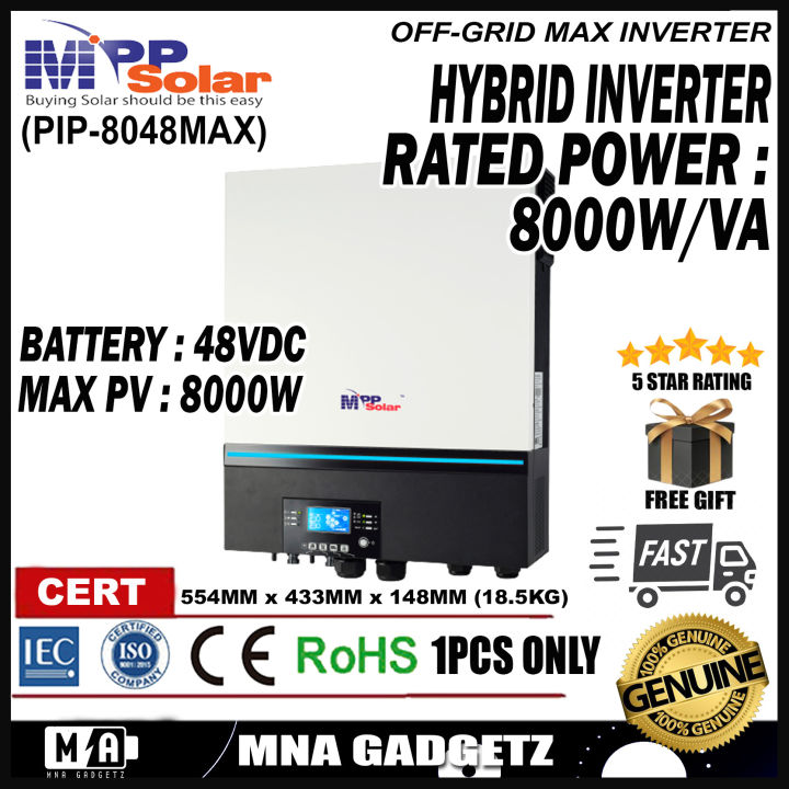 MPP SOLAR 8000W 48V HYBRID INVERTER SOLAR OFF GRID SYSTEM MAX INVERTER ...