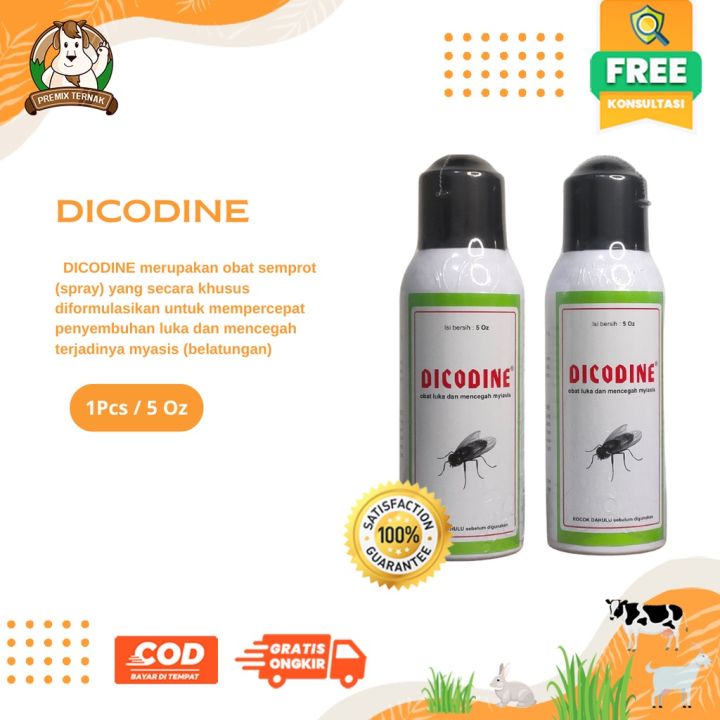 DICODINE SPRAY 50ML - Obat Semprot Luka Luar Hewan ANTI LALAT MYASIS ...