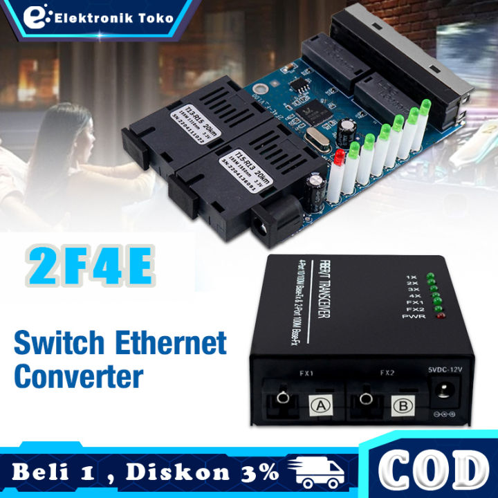 Switch Media Converter 2 Fo 4 Lan Htb 2F4E Switch Support Poe 10/100M Power Single Mode Fiber ...
