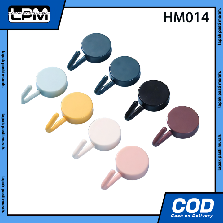 Gantungan Baju Macaron Bulat Tempel Dinding /Hook Stiker Kail Kuat ...
