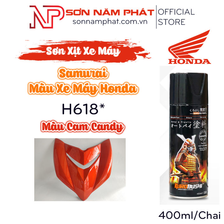 Sơn Xịt Samurai Màu Xe Máy Honda H618* Màu Cam Candy | Lazada.vn