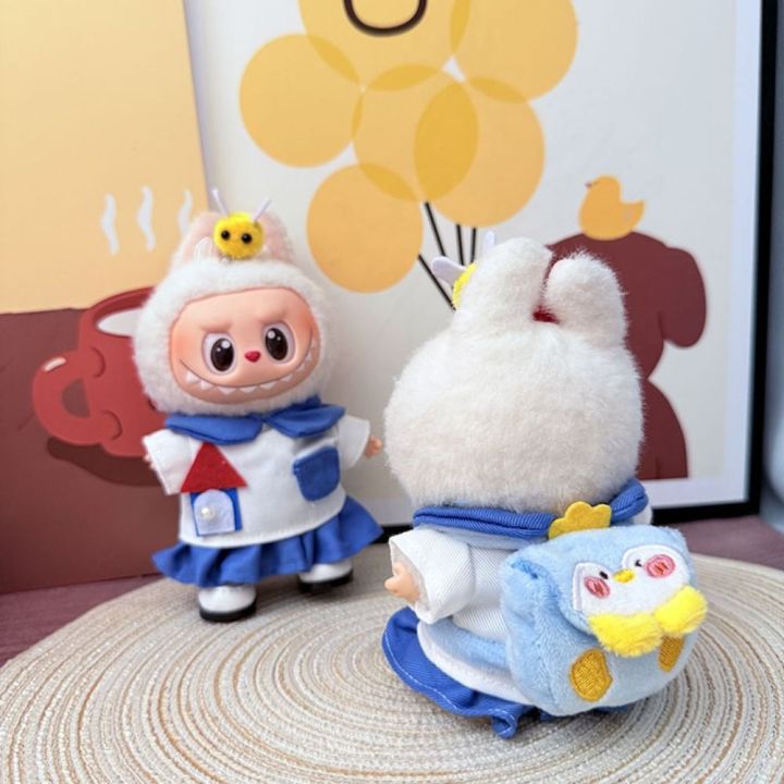 NCUMBE Bee Headdress Labubu Doll's Cloth Student Style Skirt School Bag ...