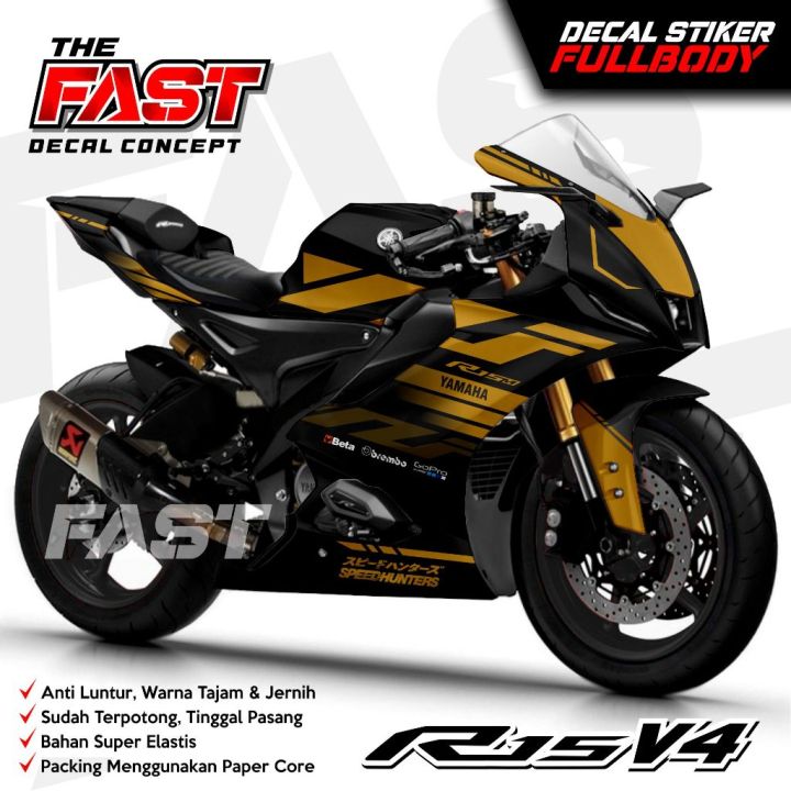 HITAM Decal R15 V4 Sticker striping Fullbody Newest Decal Yamaha R15 V4 ...