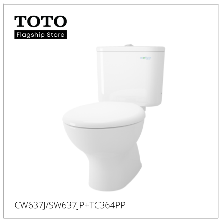 Toto cw637j/sw637jp close coupled dual flush (5/3L) water closet set in ...
